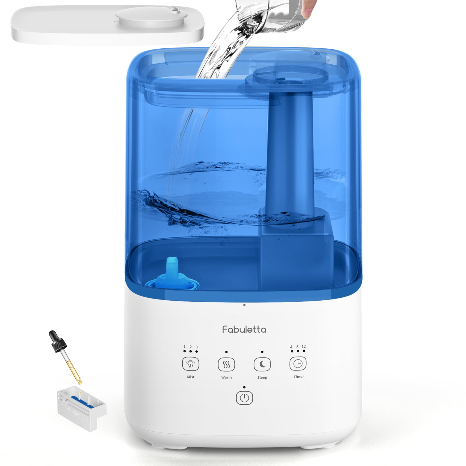 4.5L Ultrasonic Humidifiers For Bedroom, Fabuletta Cool&Warm Mist ...