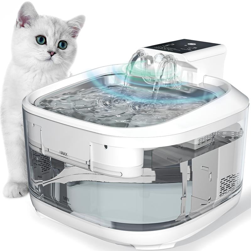 "4.5L Wireless Pet Water Fountain, Battery Operated Automatic Dog & Cat ...