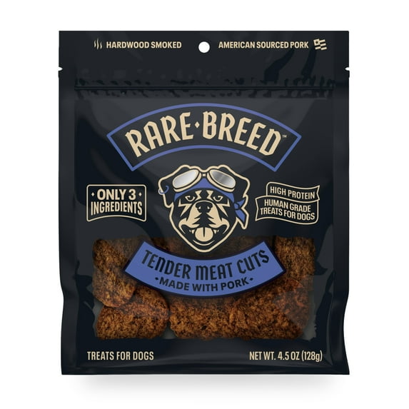 Rare Breed Dog Treats, Tender Meat Cuts Made with Pork, 3 Ingredients ...