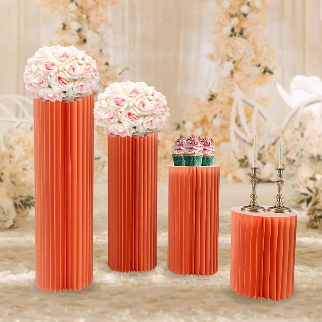 4/5PCS Foldable Paper Columns Display Pedestals Stands for Wedding ...
