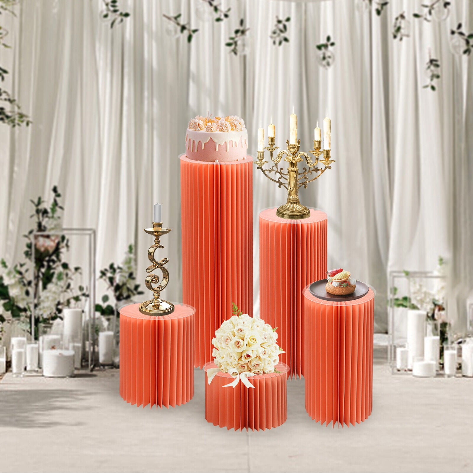 Foldable Paper Column Dessert Display Table Multifunctional for Wedding ...