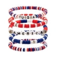 4/5Pcs 7 Inch 4th of July Bracelets for Women Men Red White Blue ...