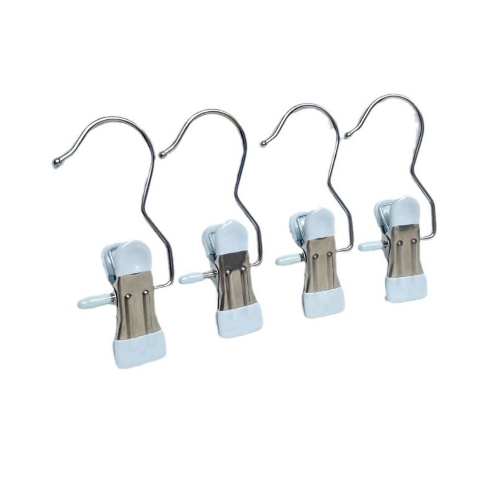 4/5Pcs Portable Clothes Clips with Hook Clothes Pegs Antislip Stainless ...