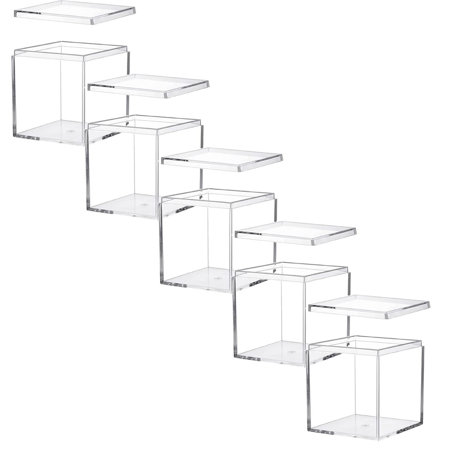 4/5Pcs Small Clear Acrylic Box with Lid, 2.5x2.5x2.5 Inches Storage ...