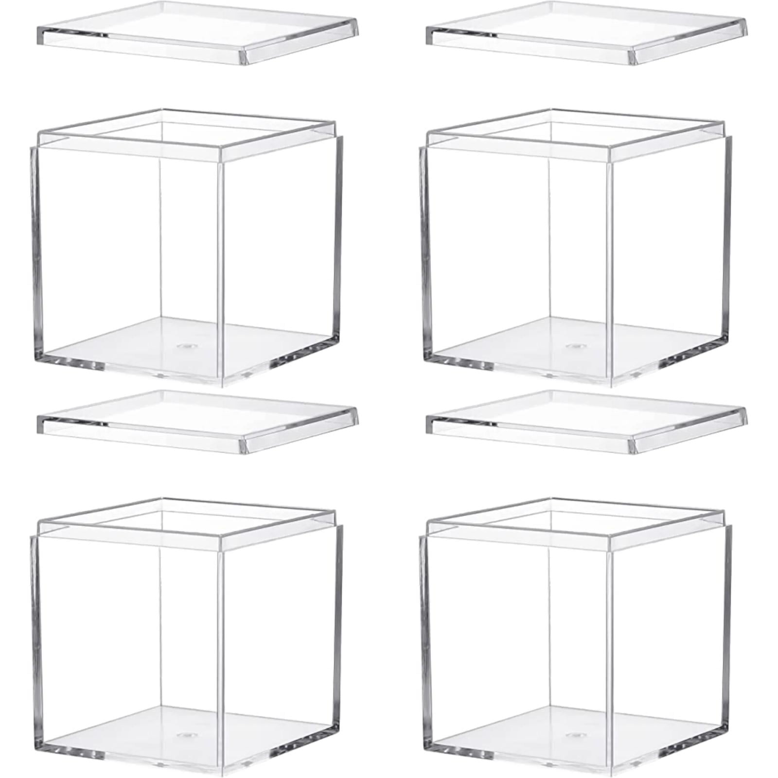 4/5Pcs Small Clear Acrylic Box with Lid, 2.5x2.5x2.5 Inches Storage ...