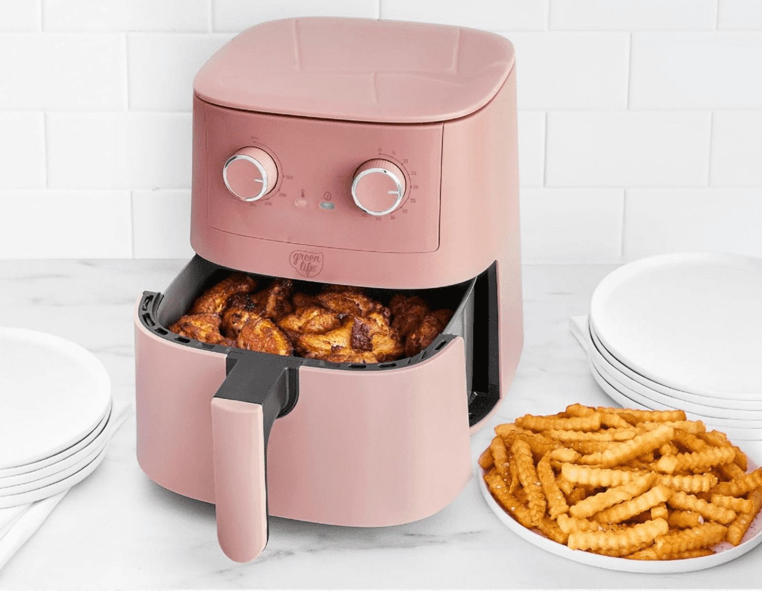 4.5QT Air Fryer with Adjustable Temperature and Timer, LED Indicator ...