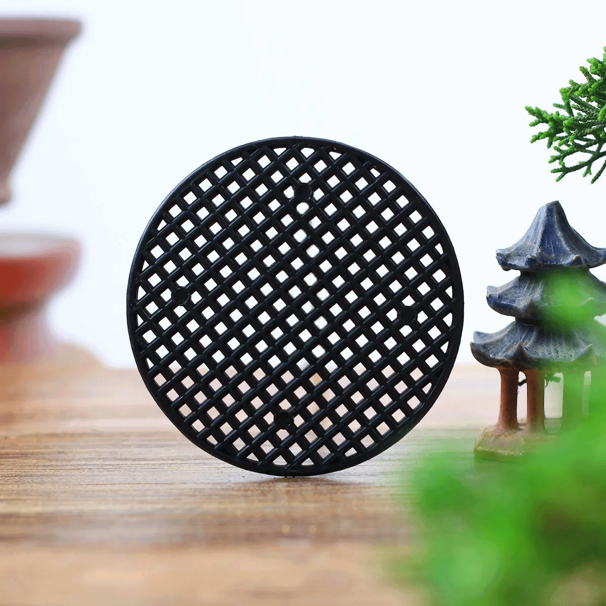 4.5cm 7.5cm Plastic Mesh Round Flower Plant Pot Tray Hole Bottom Pad ...
