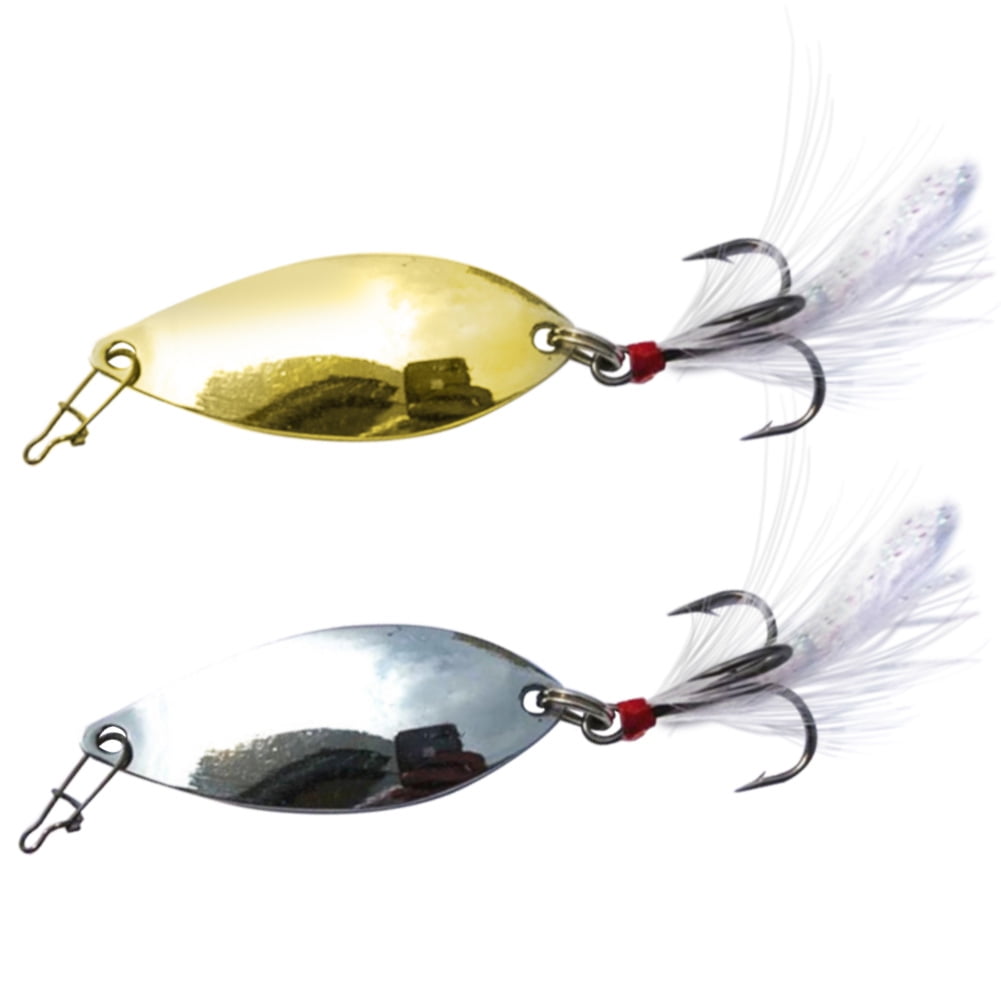 4.5cm Metal Mini Fishing Artificial Spoon Lure Wobbler Fish Swim Bait ...