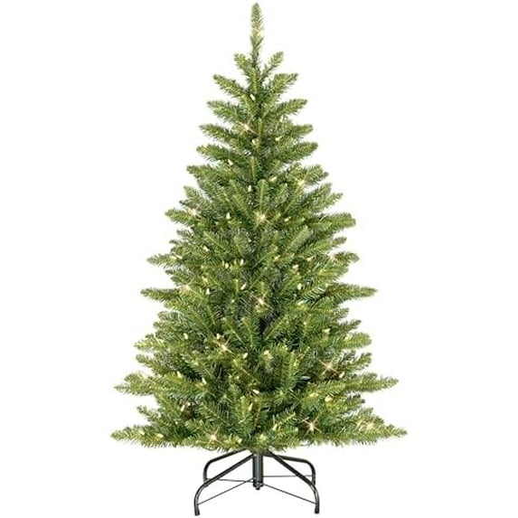 4.5ft Pre-Lit Slim Fraser Fir Christmas Tree with 483 Clear Lights, 150 ...