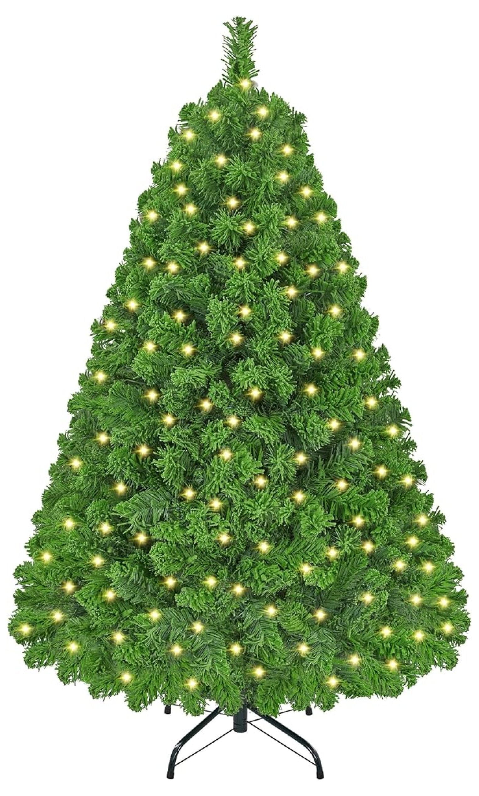 4.5ft Pre-lit Artificial Christmas Tree with Incandescent Warm White ...