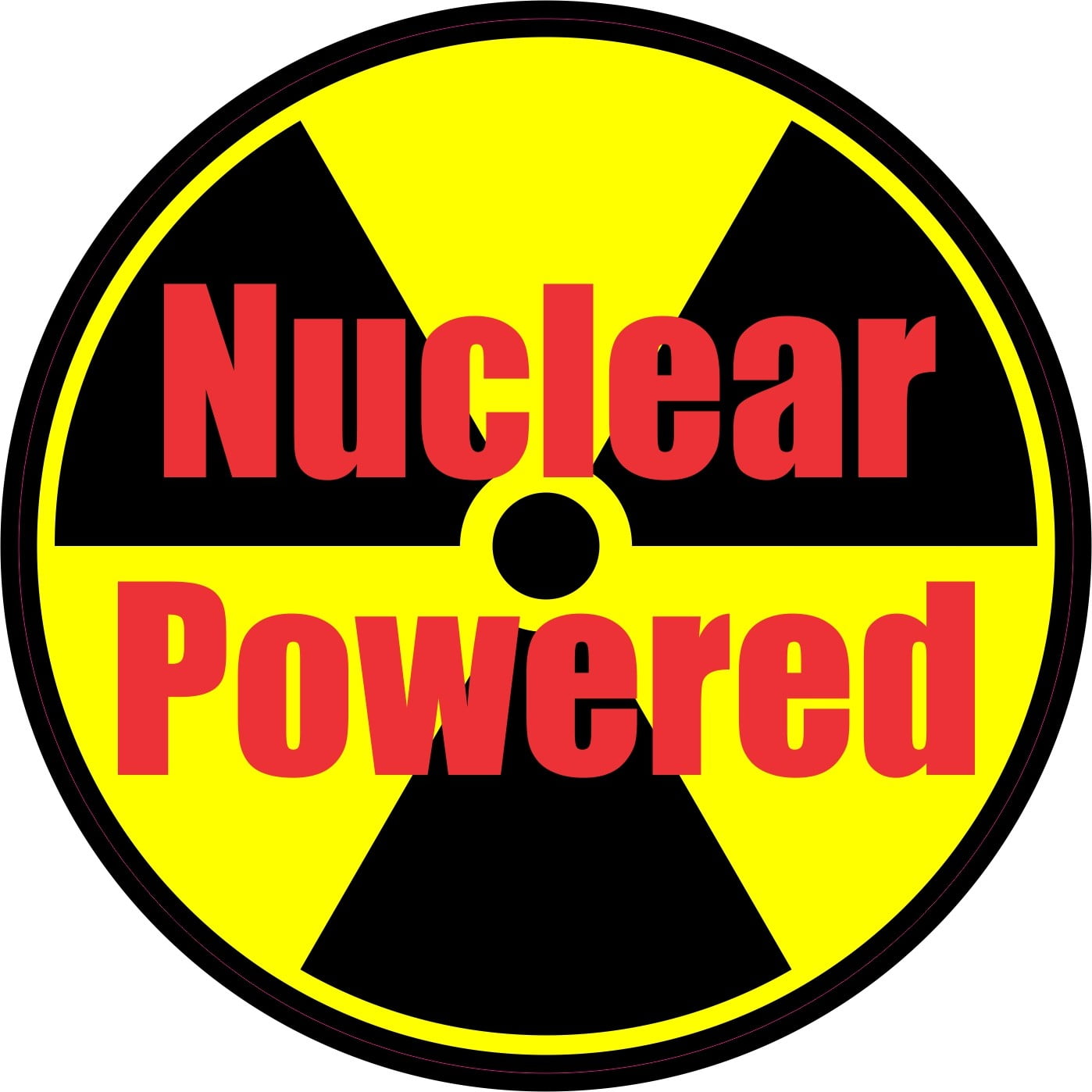 4.5in x 4.5in Nuclear Powered Radioactive Bumper Sticker Decal Car ...