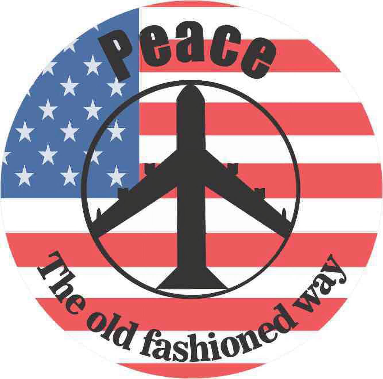 4.5in x 4.5in Peace BomBer US flag Bumper Sticker Decal Car Window ...