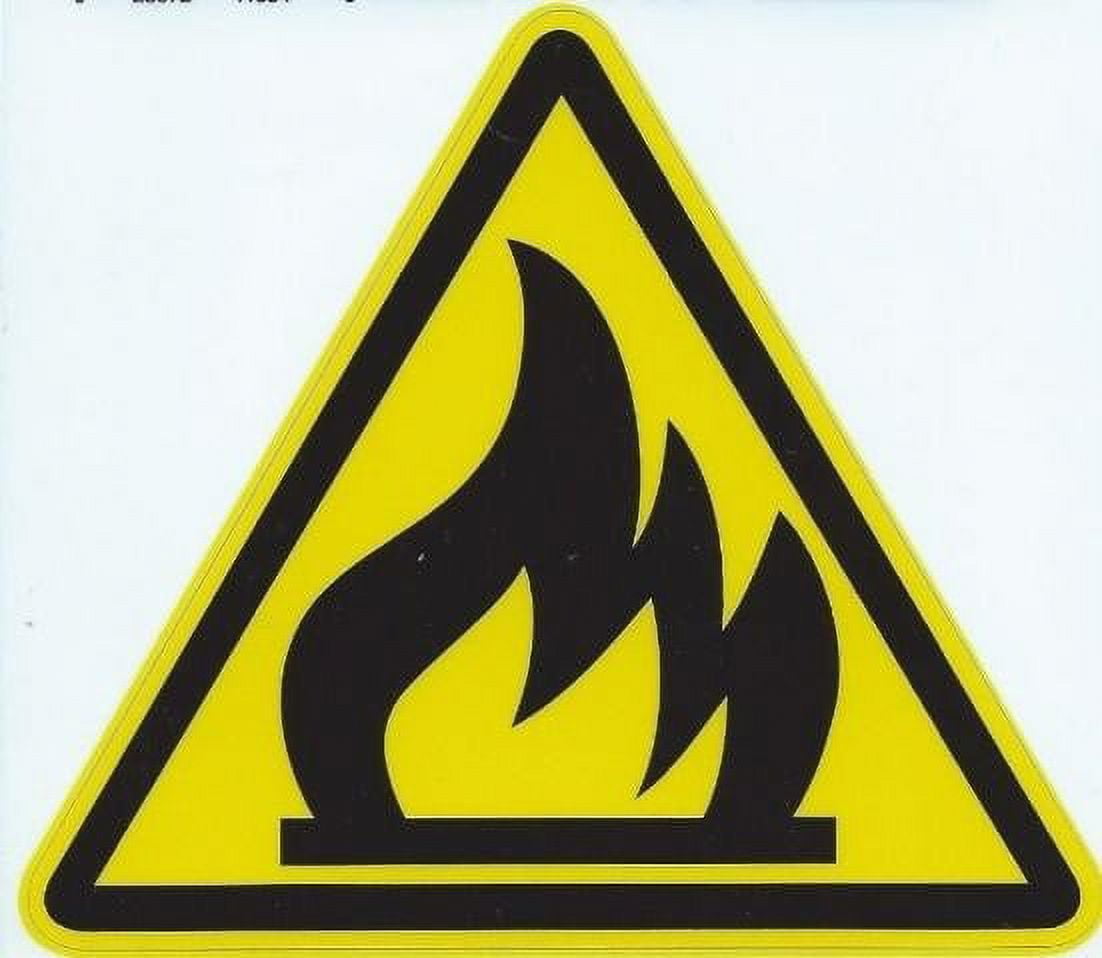 4.5in x 4in Open Flame Warning Sign Decal Sticker Business Signs Decals ...