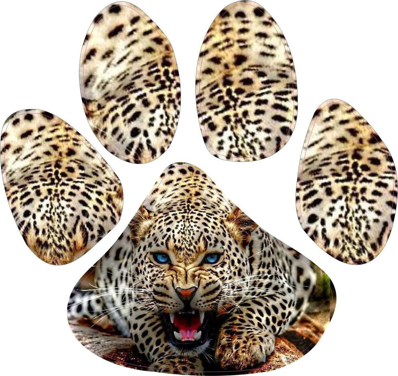 4.5in x 5in Leopard Animal Paw Print Window Sticker Decal Stickers ...