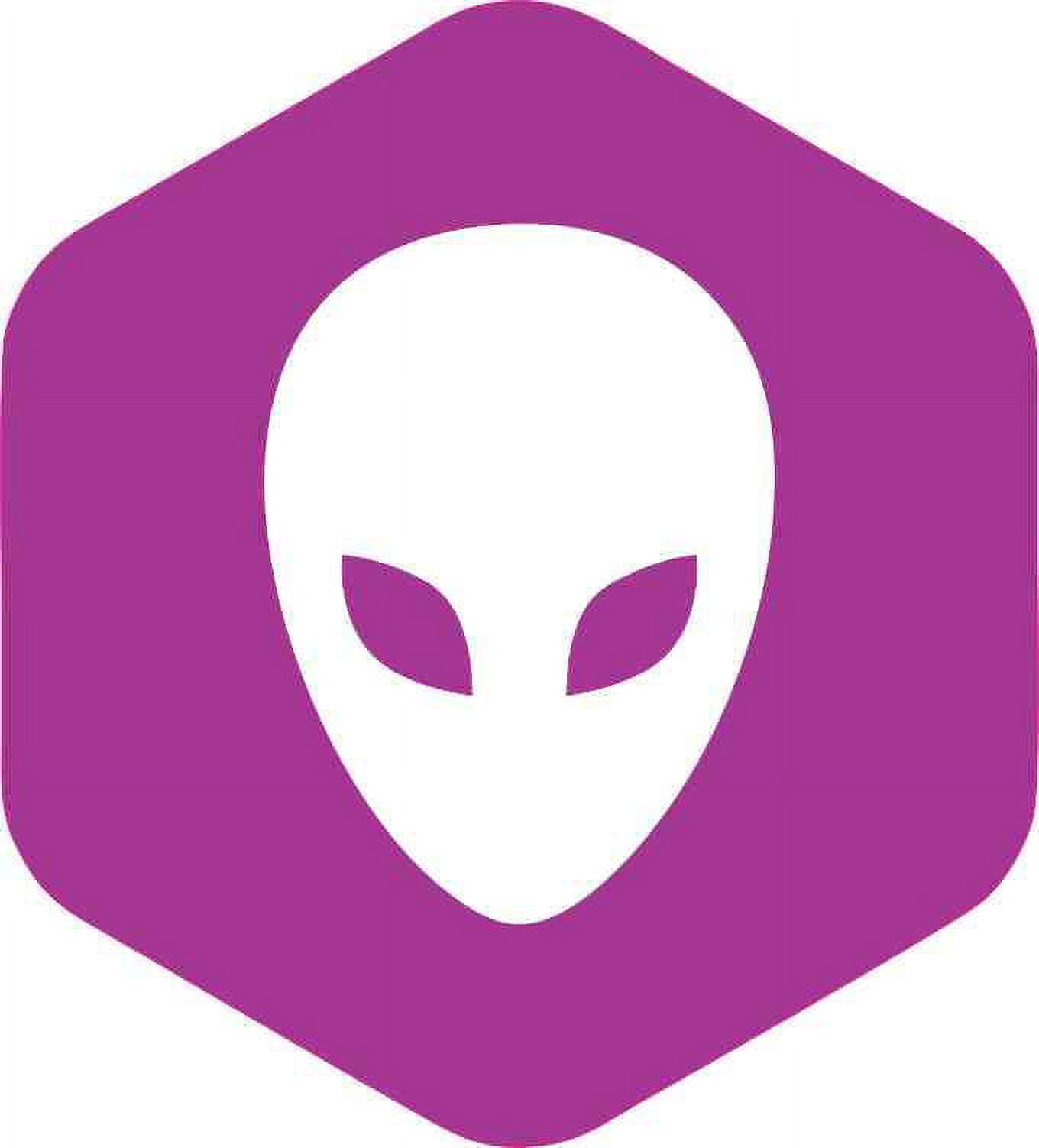 4.5in x 5in Purple Hexagonal Alien Bumper Sticker Vinyl Window Decal ...