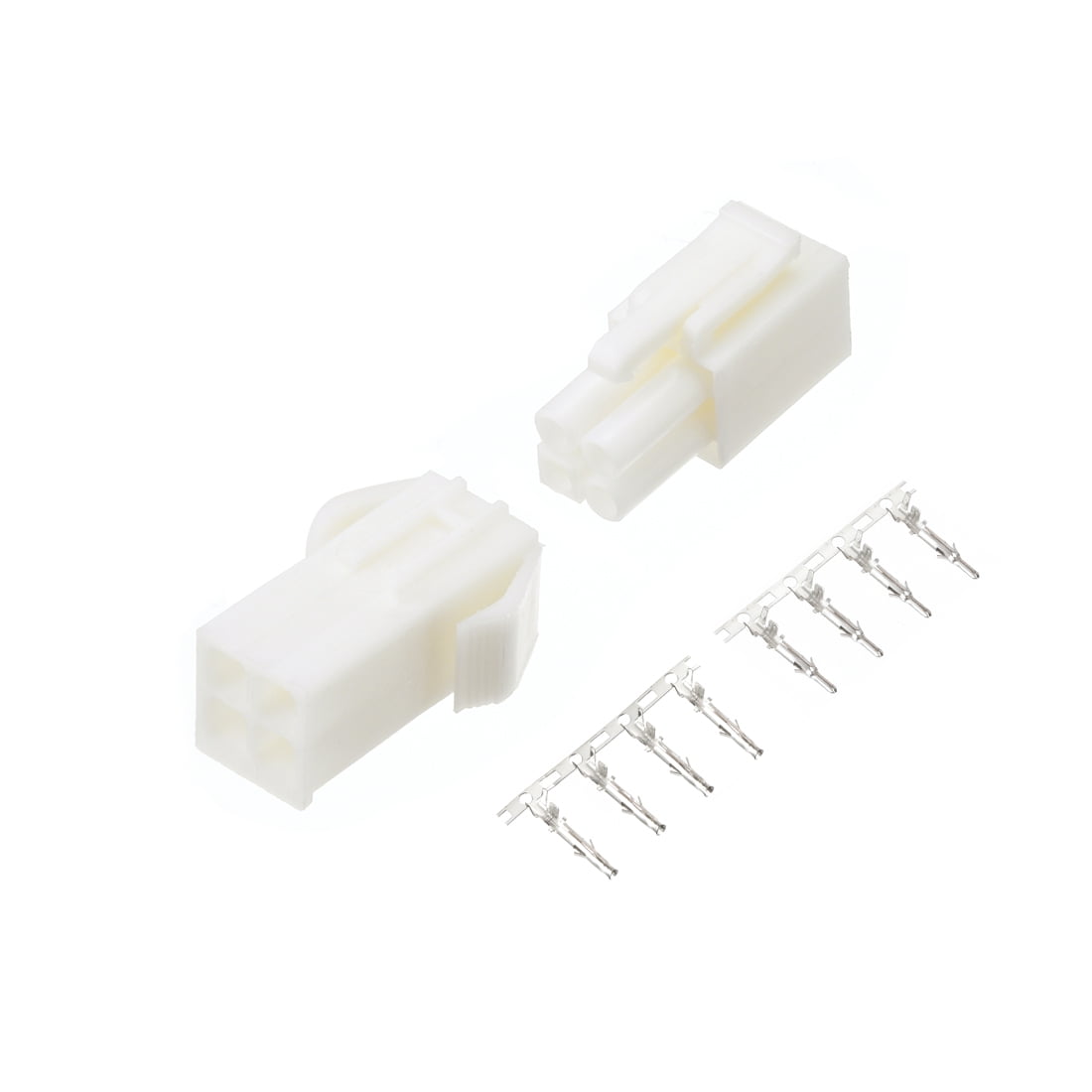 4.5mm 4 Pin White Plastic Male Female JST-SM Housing Crimp Terminal ...