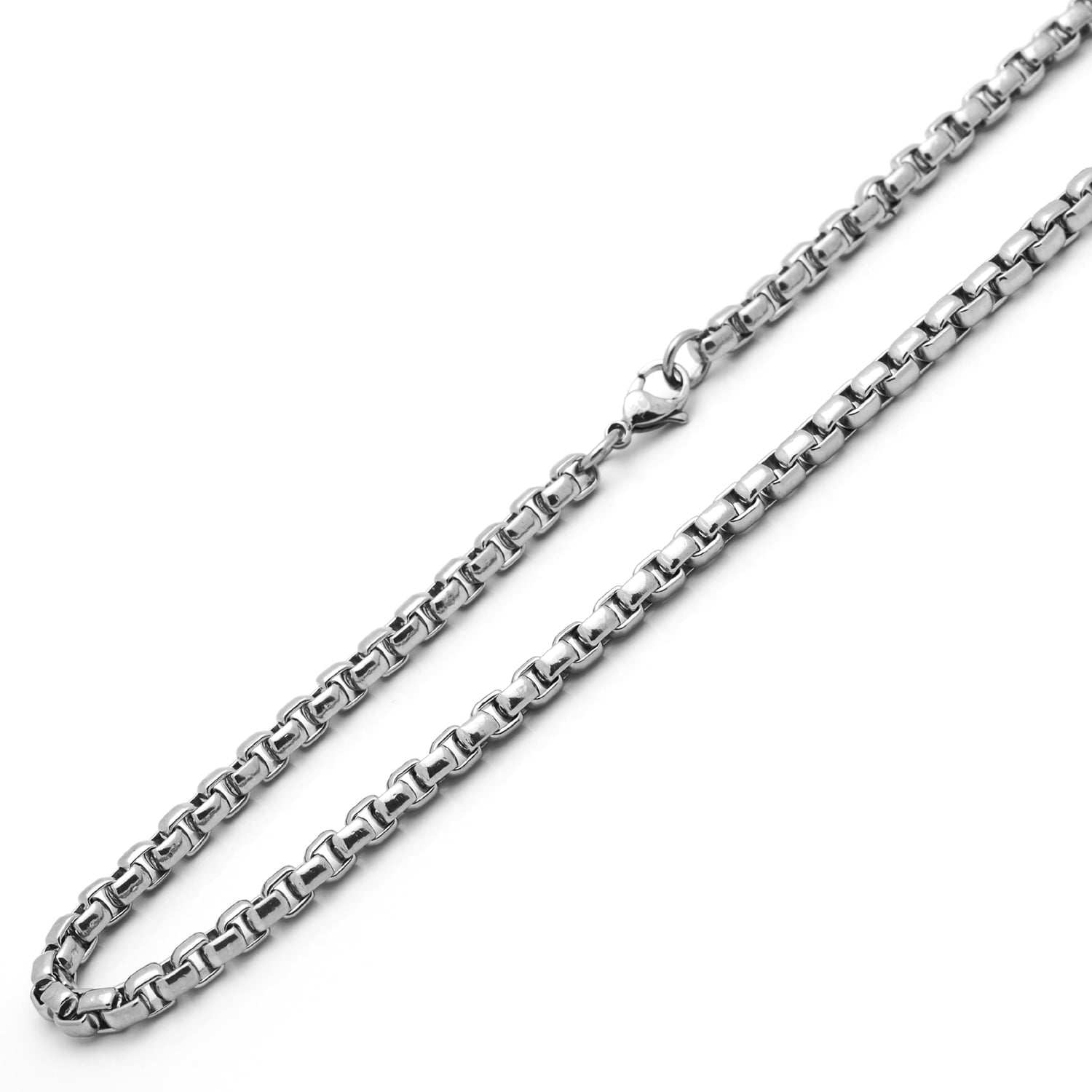 4.5mm Stainless Steel Chain Necklaces Heavy Round Box Chain ( Available ...