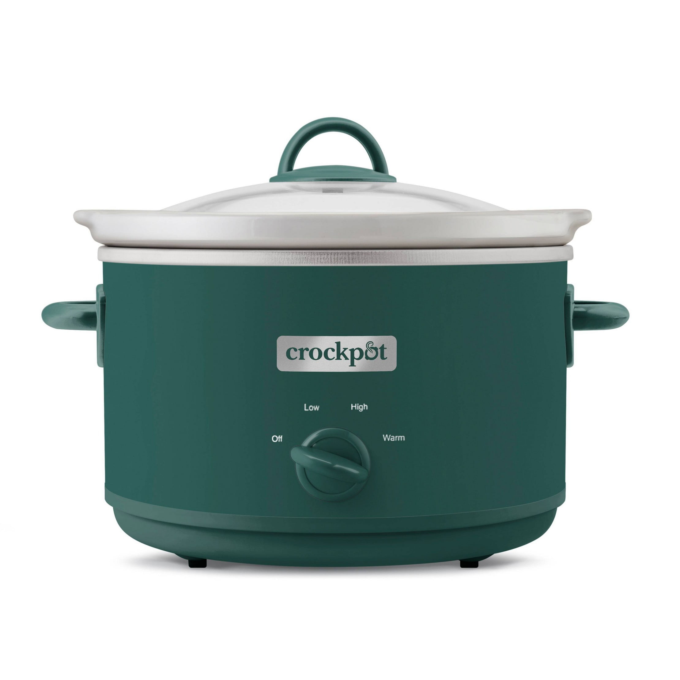 4.5qt Slow Cooker Ponderosa Green: Ceramic Stoneware, 3 Settings, Stay ...