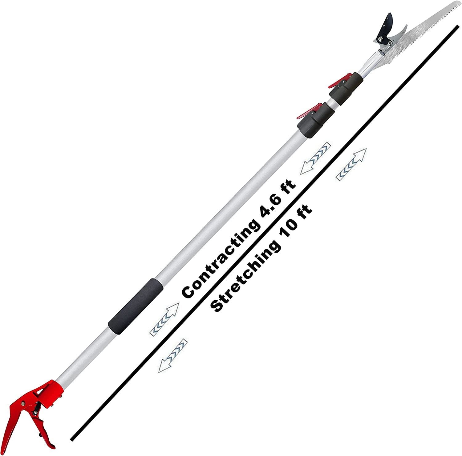 4.6-10 Foot Extendable Tree Pruner, Cut and Hold Pruning Trimmer, Long ...