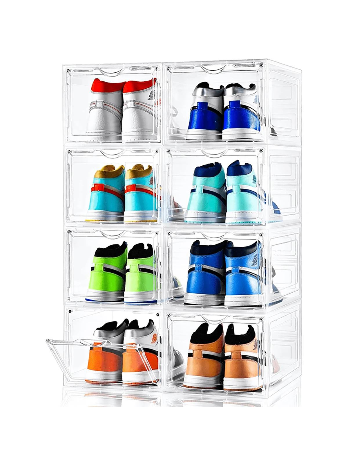 4/6/10 Pack Large Shoe Boxes Clear Plastic Stackable,Shoe Storage ...