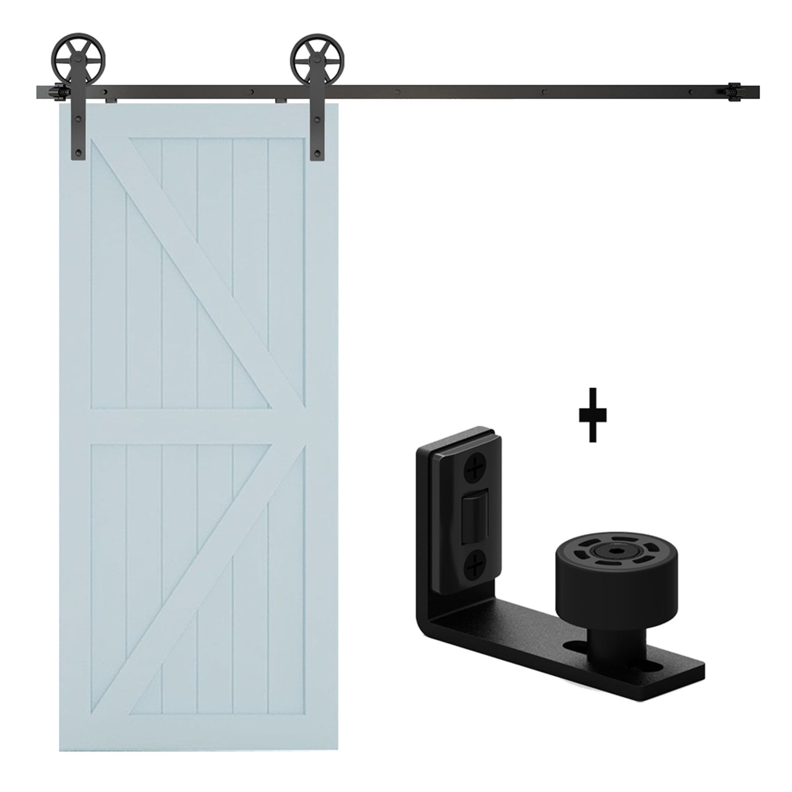 4-6.6FT Sliding Barn Door Hardware Kit 122cm-203cm Rail System ...