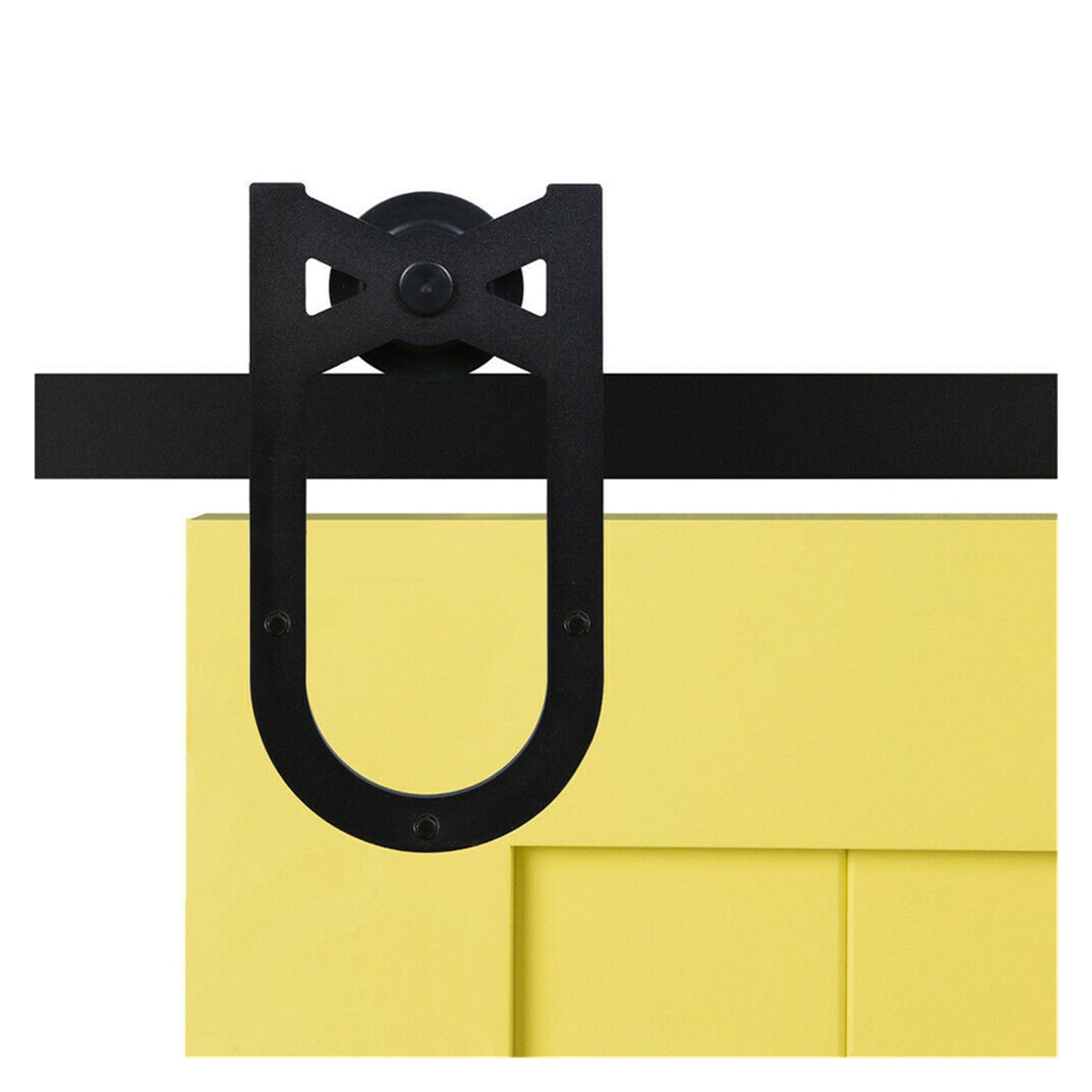 4-6.6FT Sliding Barn Door Hardware Kit For Single Door Horseshoe Roller ...