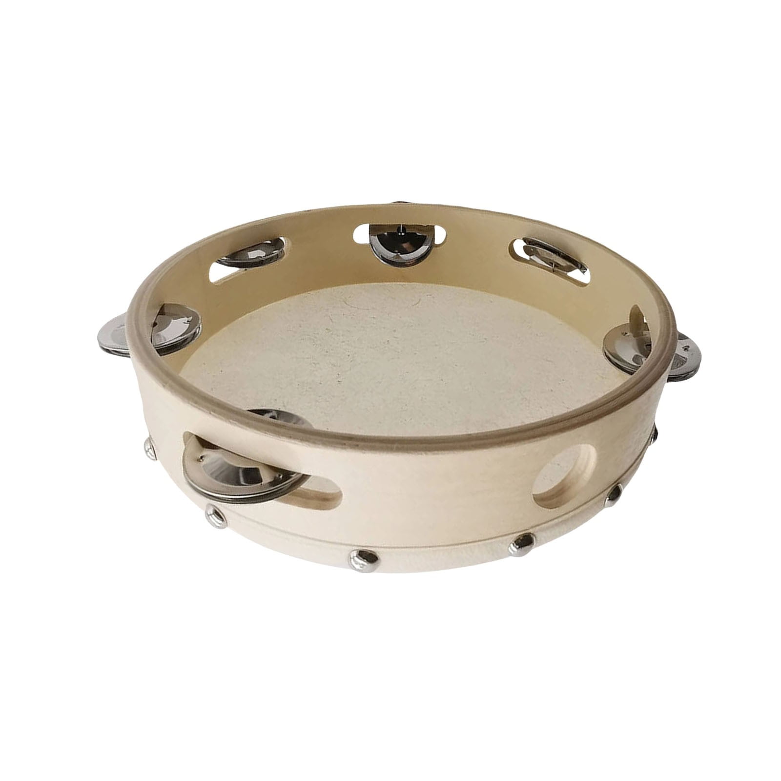 4/6/7/8/9/10 Inch Hand Tambourine Aluminum Alloy Faux Sheepskin Wooden ...