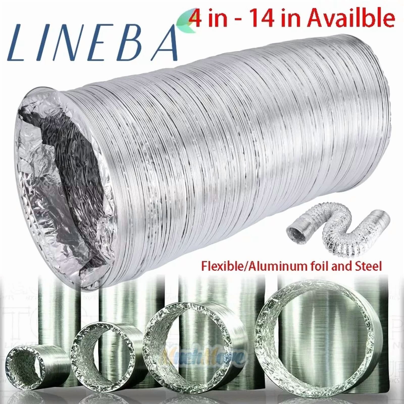 4 6 8 10 12 14 Flexible Aluminum Ducting Hose 8 25 Ft Exhaust Duct Air ...