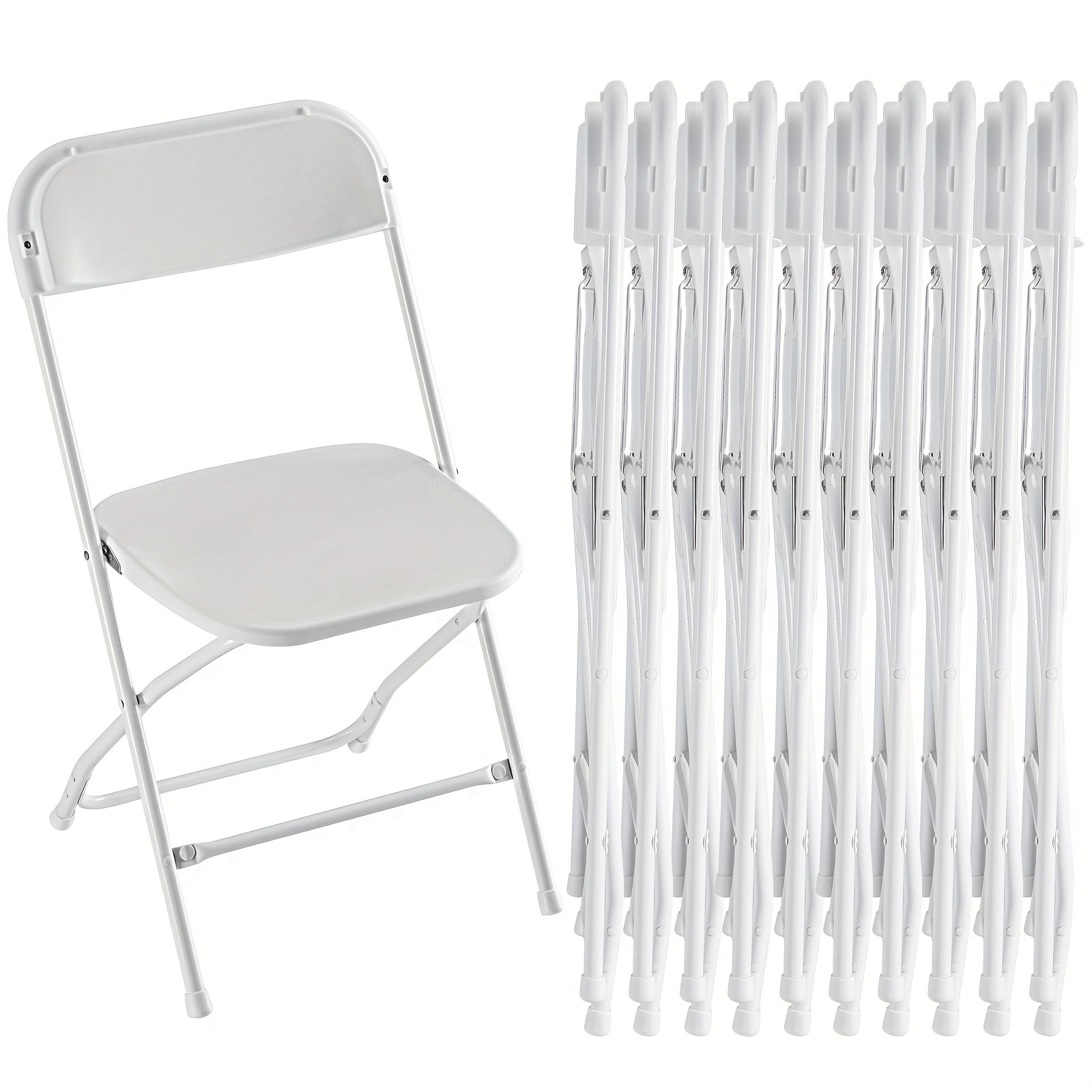 4/6/8/10/20 Pack Plastic Folding Chairs: Portable Stackable Commercial ...