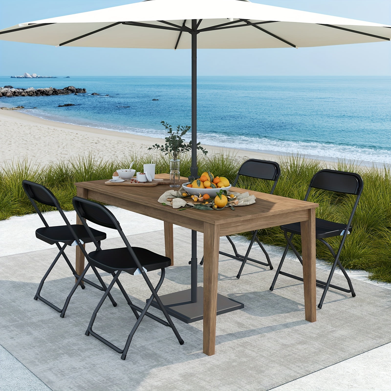 4/6/8/10/20 Pack Plastic Folding Chairs: Portable Stackable Commercial ...