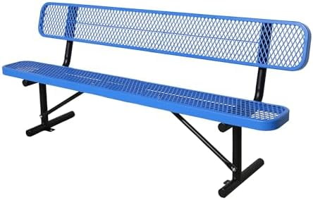 4/6/8 Feet Park Bench for Outside Heavy Duty Metal, Garden Benches ...