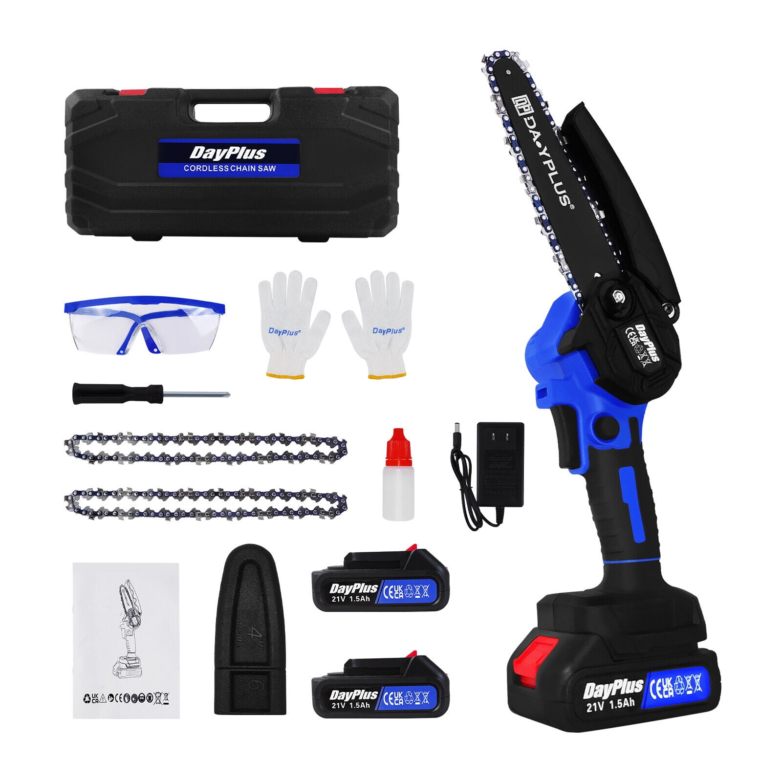 4"/6"8" Mini Handheld Electric Chainsaw Cordless Chain Saw Wood Cutter+ ...