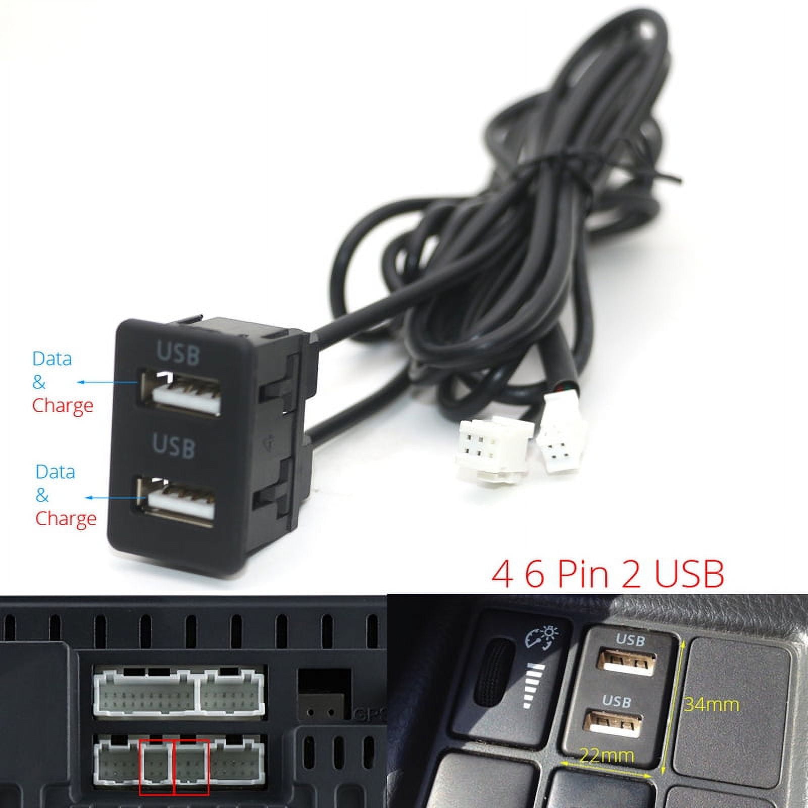 4 6 8 Pin Plug Connector Dual USB Interface Cable Adapter for Android ...