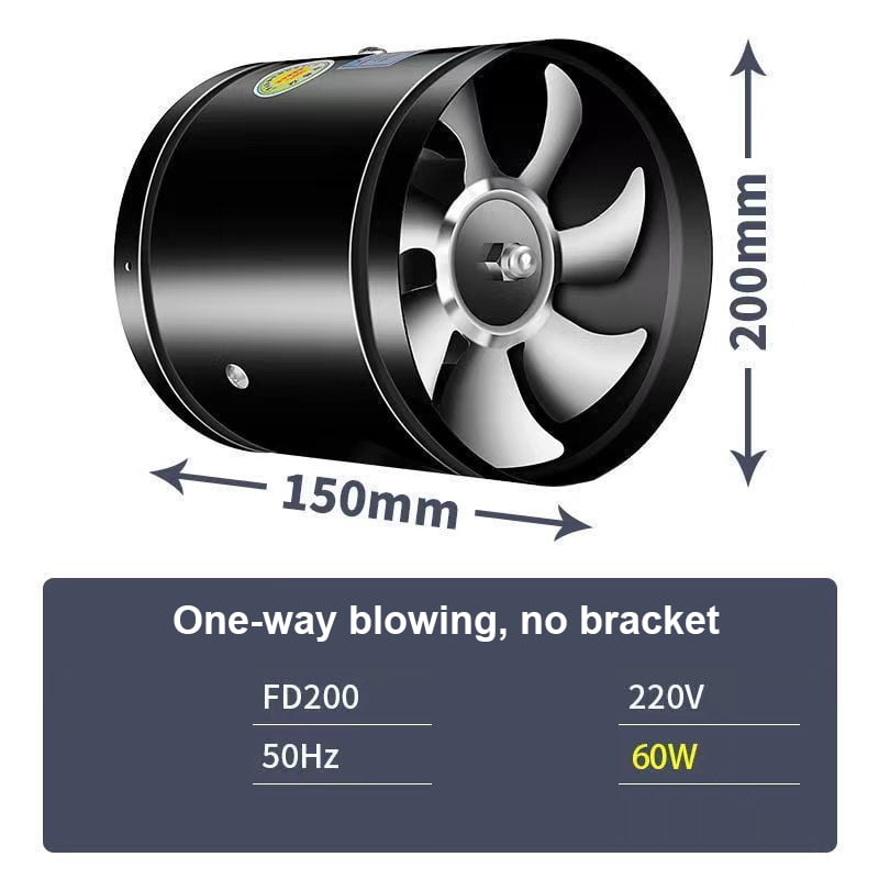 4''6''8'' Pipe Exhaust Fan Air Ventilator Metal Pipe Ventilation ...