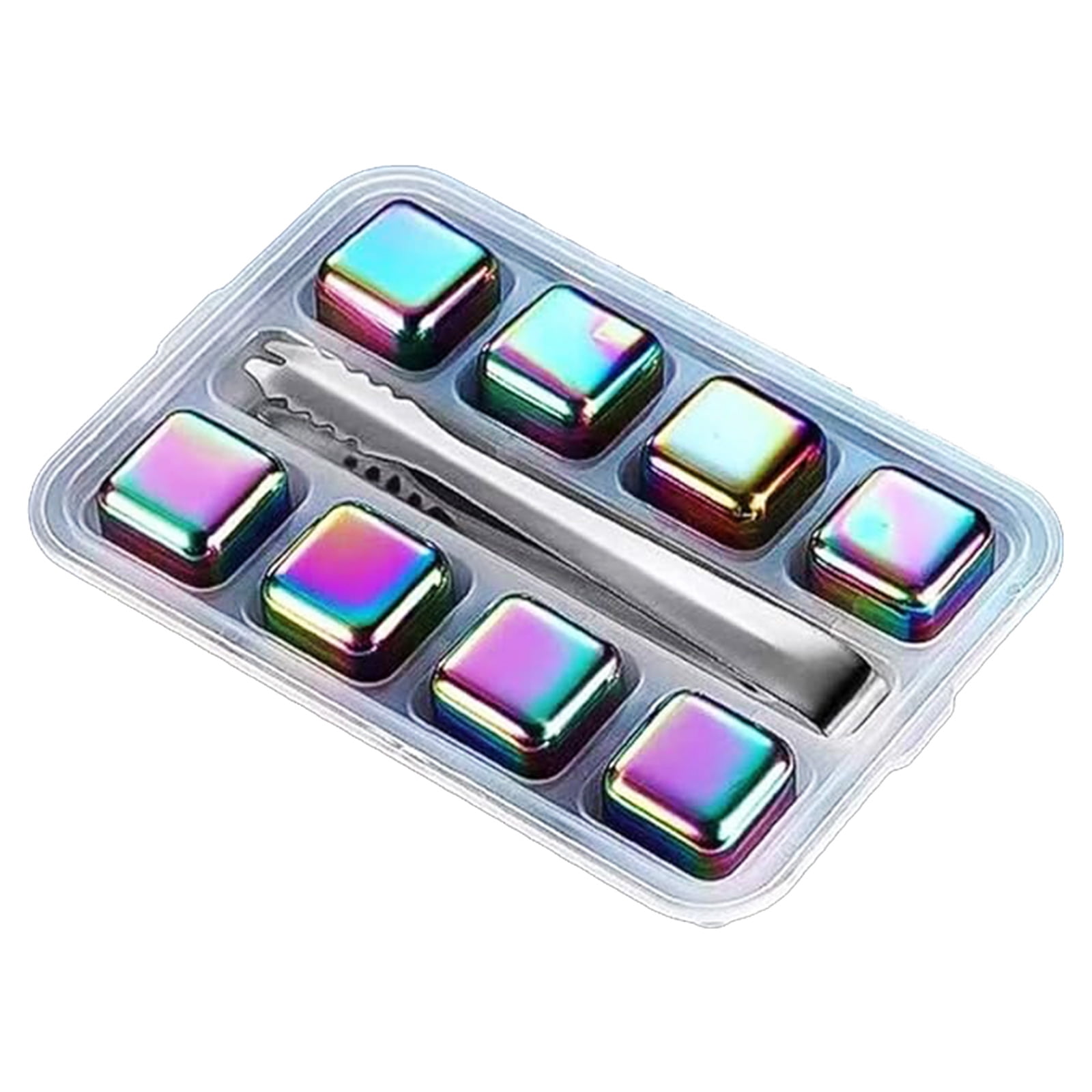 4/6/8 Steel Cooling Stone Ice Cubes With Tongs Reusable Liquor Chiller ...