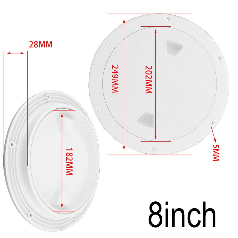 4" 6" 8" White Round Non Slip Inspection Hatch w/Detachable Cover for ...