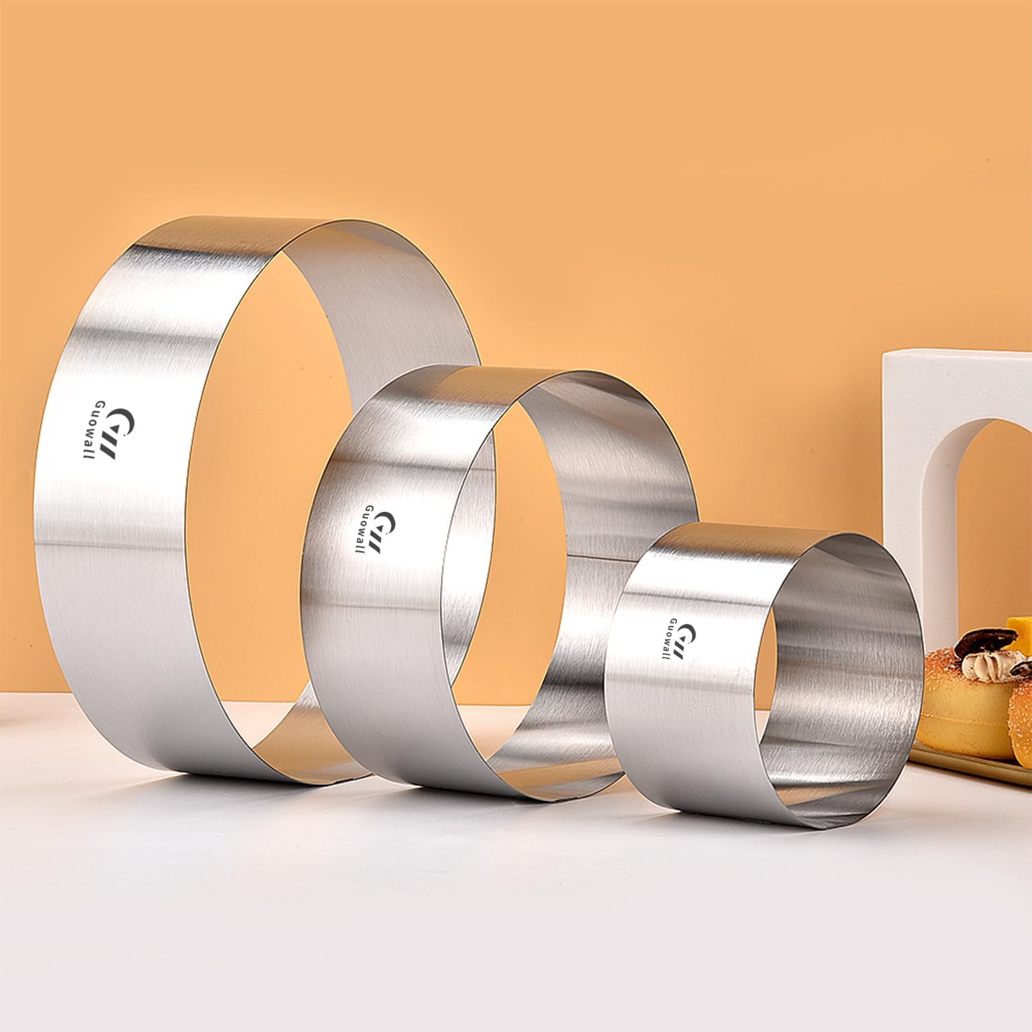 4/6/8 inch Cake Rings for Baking Stainless Steel Mousse Ring Mold 3 ...