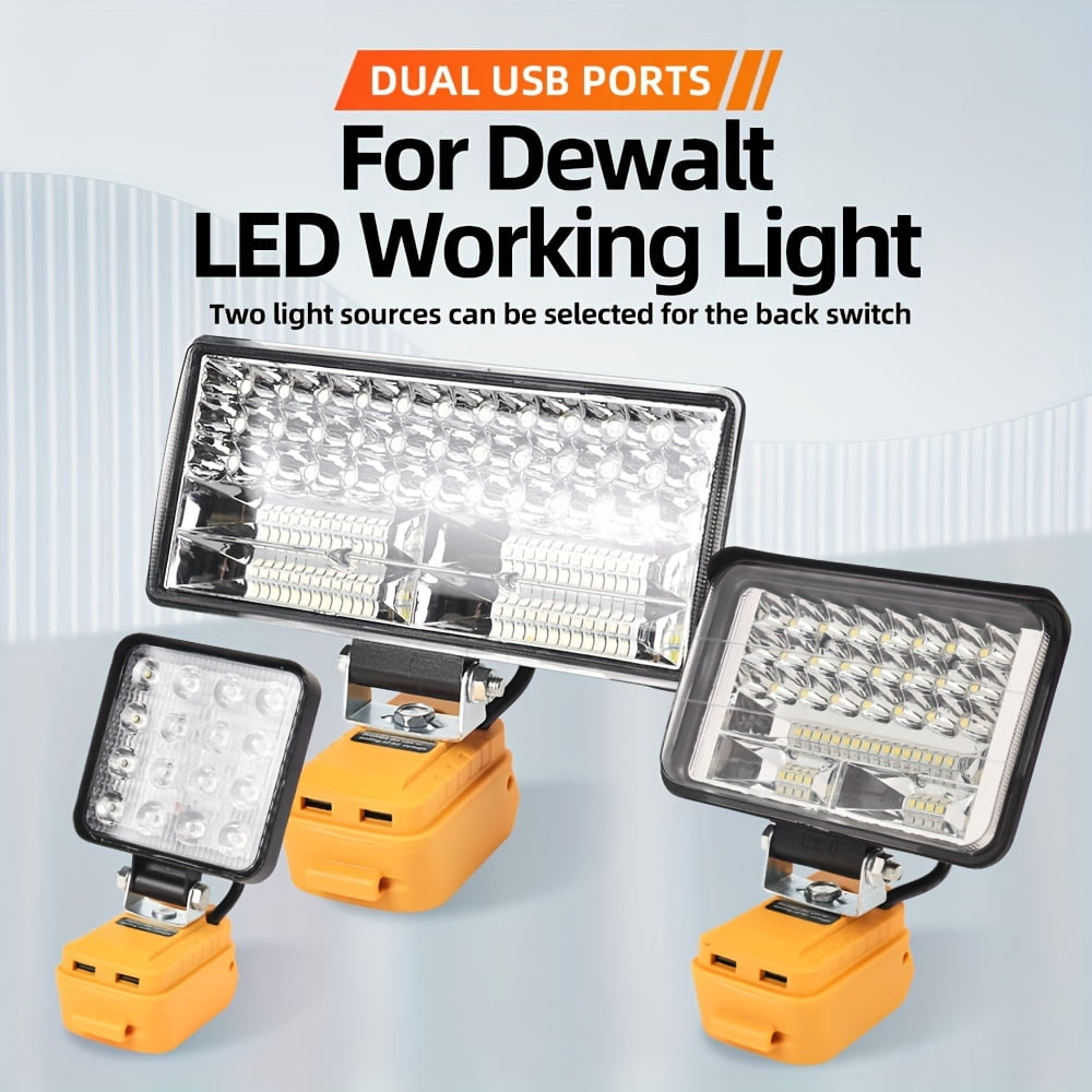 4/6/8 inch Cordless LED Work Light for Dewalt 20V Battery Wide Beam ...