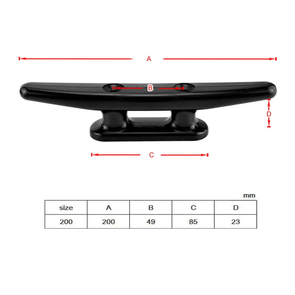 4/6/8Inch Nylon Boat Cleat Black Marine Grade Dock Cleats For Rope ...