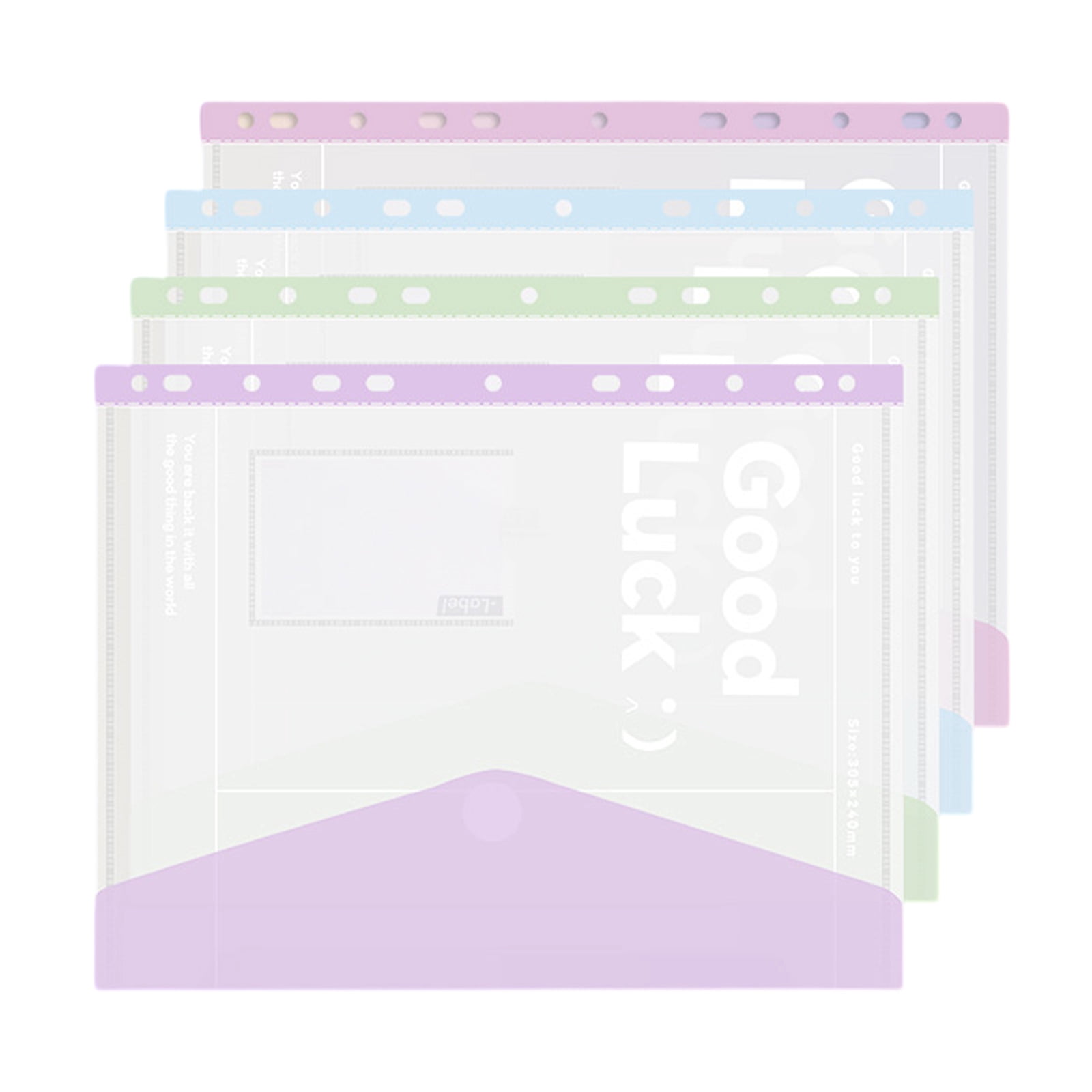 4/6/8Pcs 11 Holes Punched Pocket Clear Document Wallet Letter Size File ...