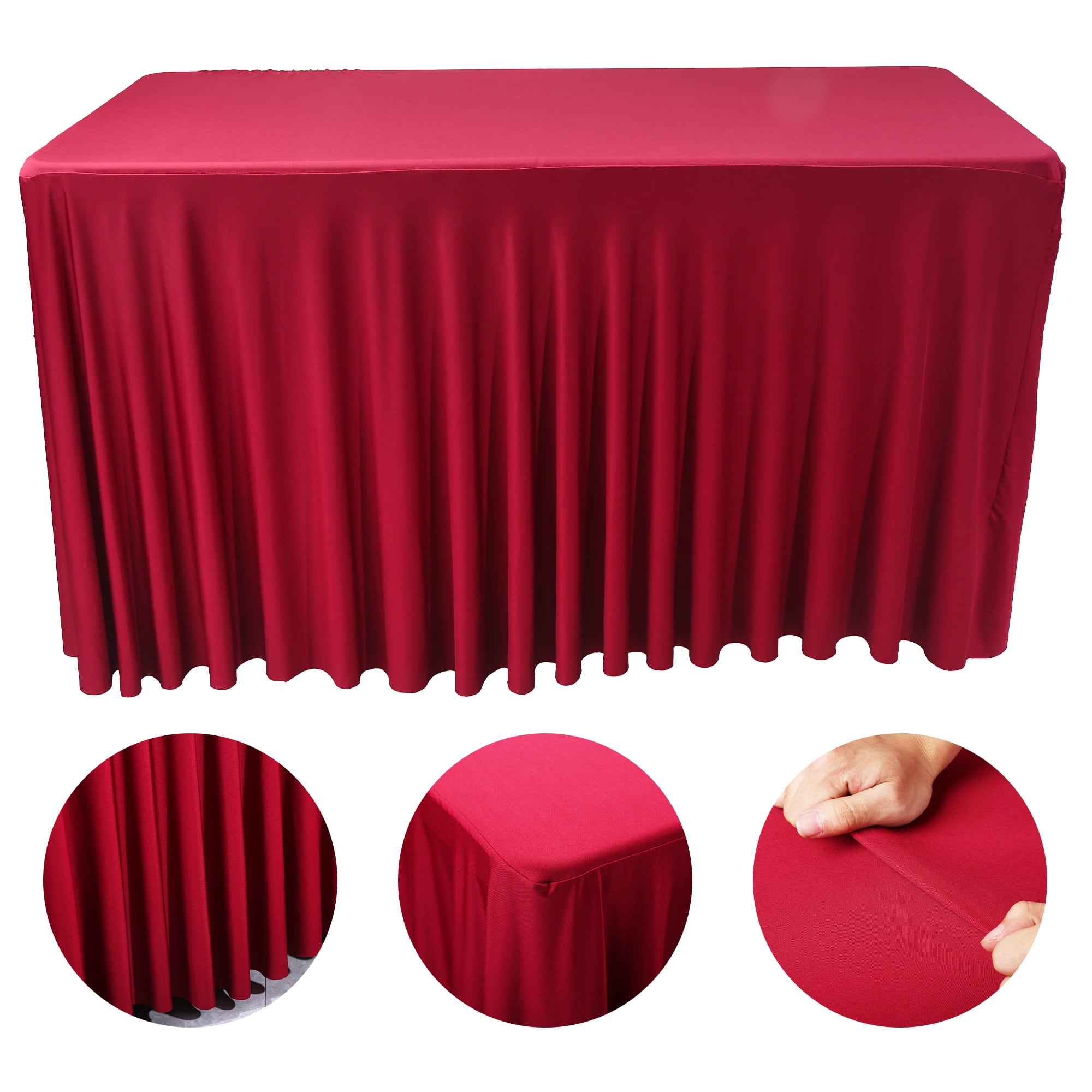 4/6/8ft Universal Stretch Spandex Table Cloth for Rectangle Tables ...