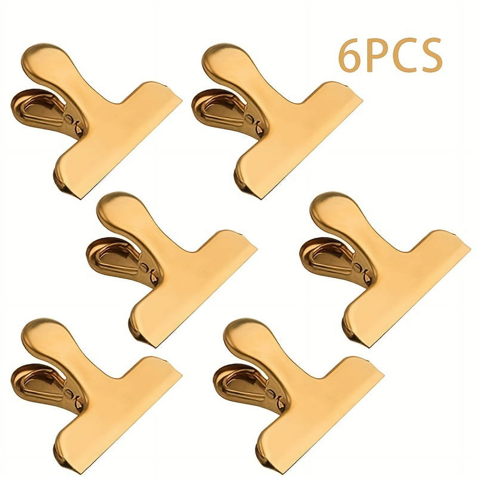 4/6 Bagging Clips, 3 Inch Golden, Stainless Steel Chip Clips, Chip ...