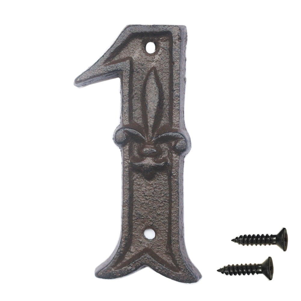 4.6" Cast Iron House Numbers- Solid & Heavy Duty Rustic Decorative ...