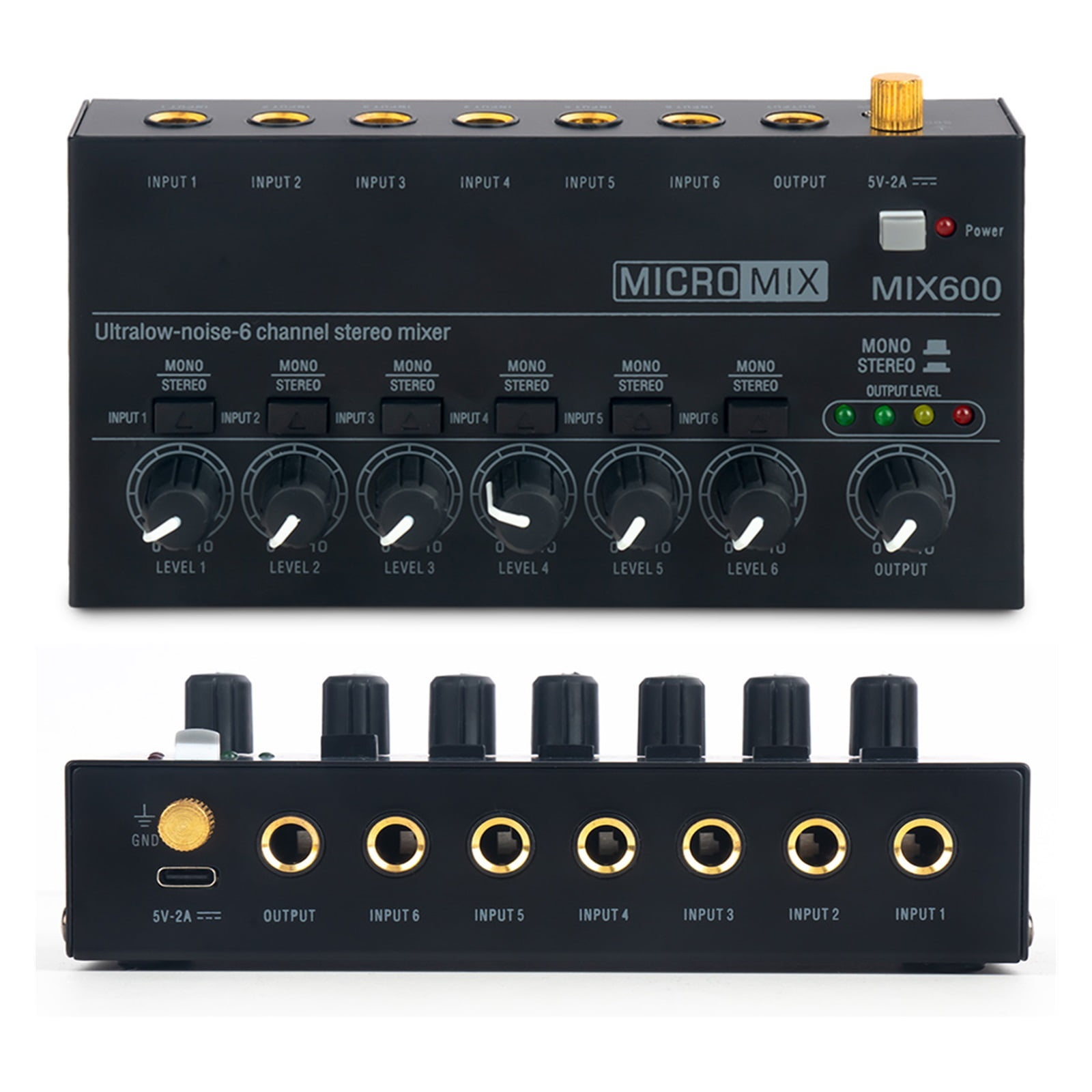 4/6 Channel Ultra Low Noise Stereo Line Mixer Mini Professional Sound ...