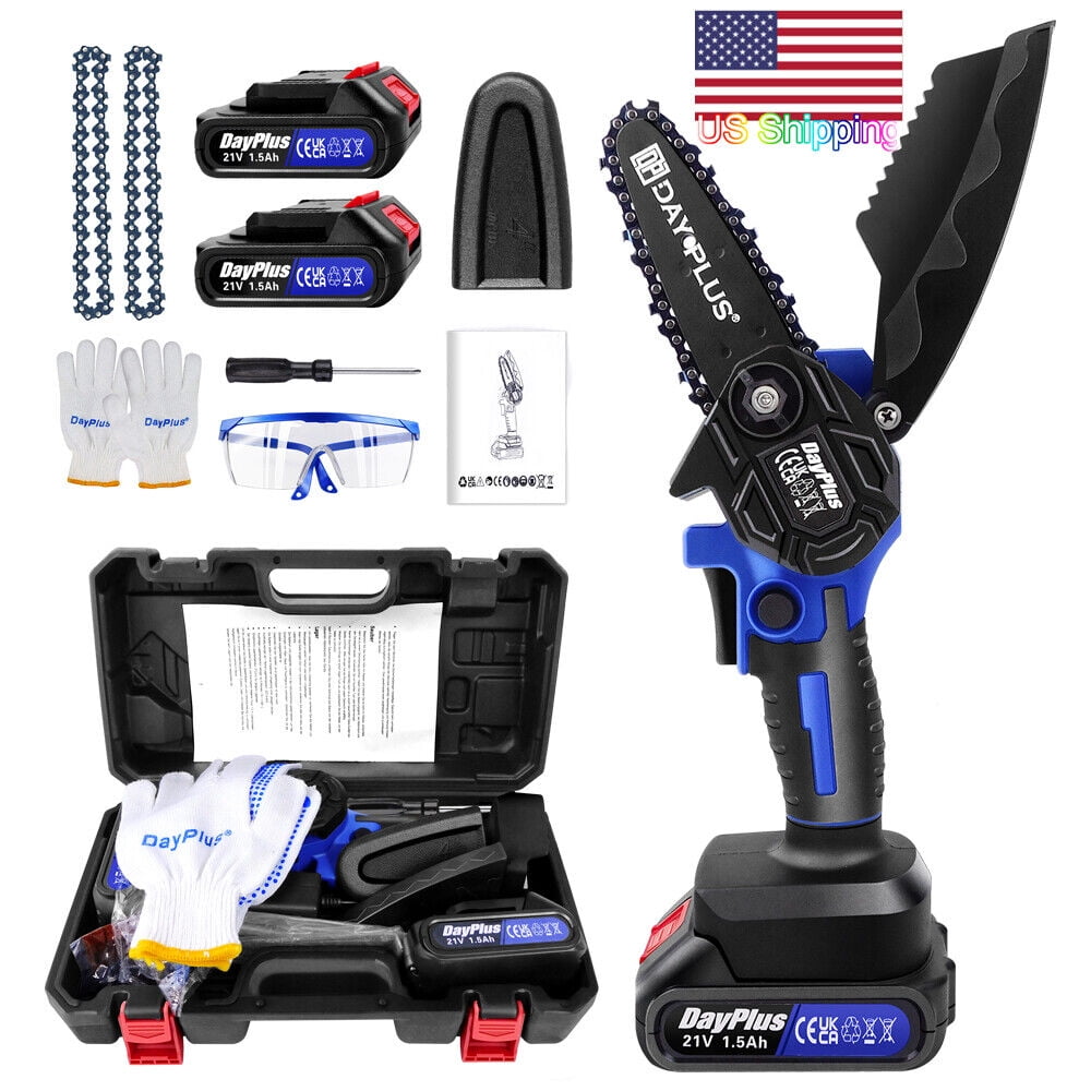 4/6” Cordless Electric Chainsaw Handheld Mini Wood Cutter Tool One Hand ...