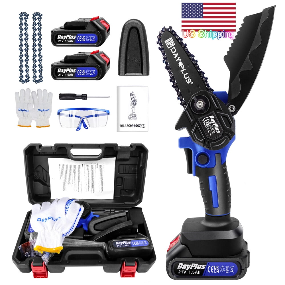 4/6” Cordless Electric Chainsaw Handheld Mini Wood Cutter Tool One Hand ...