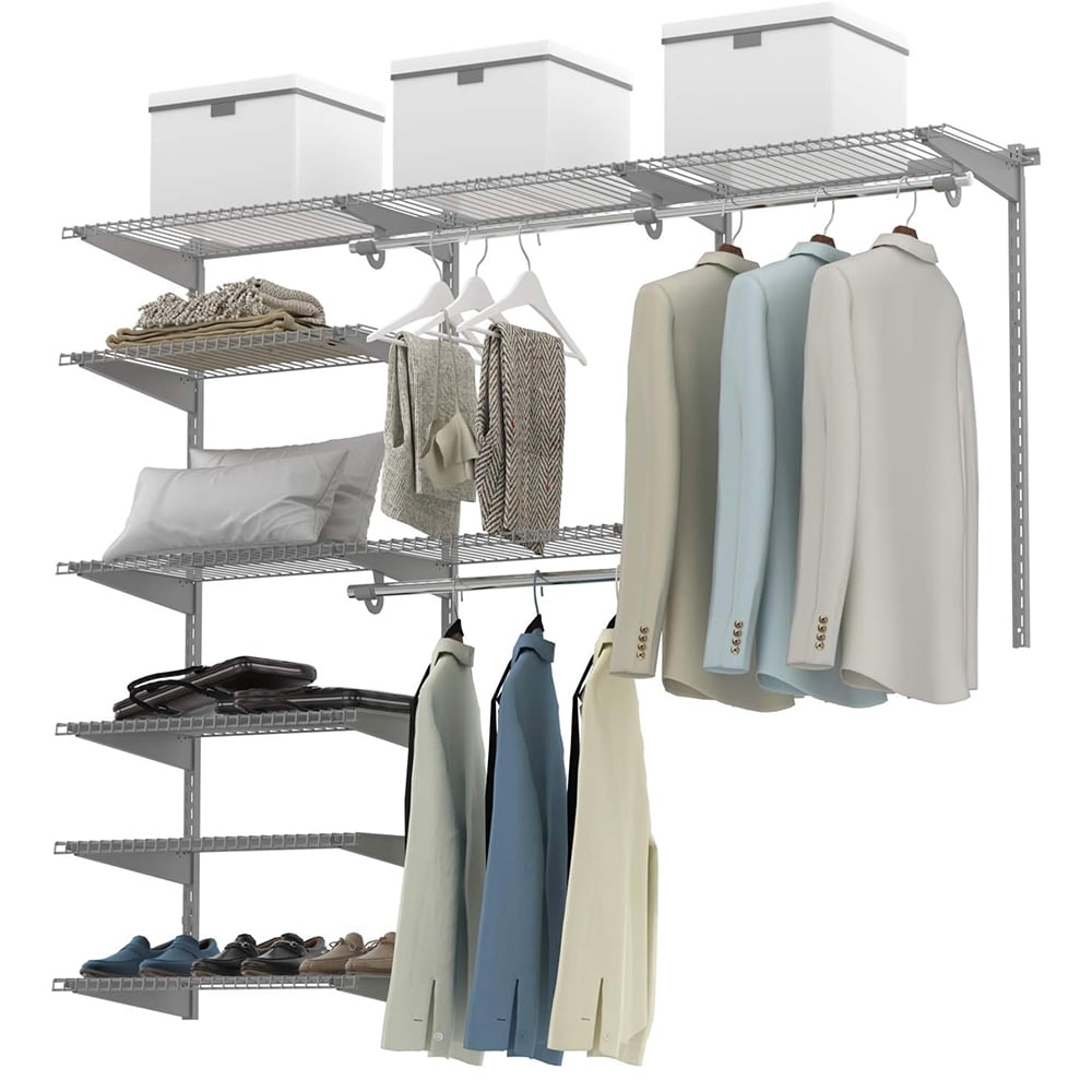4 to 6 FT Custom Closet Organizer System Kit, Wall-Mounted Storage ...