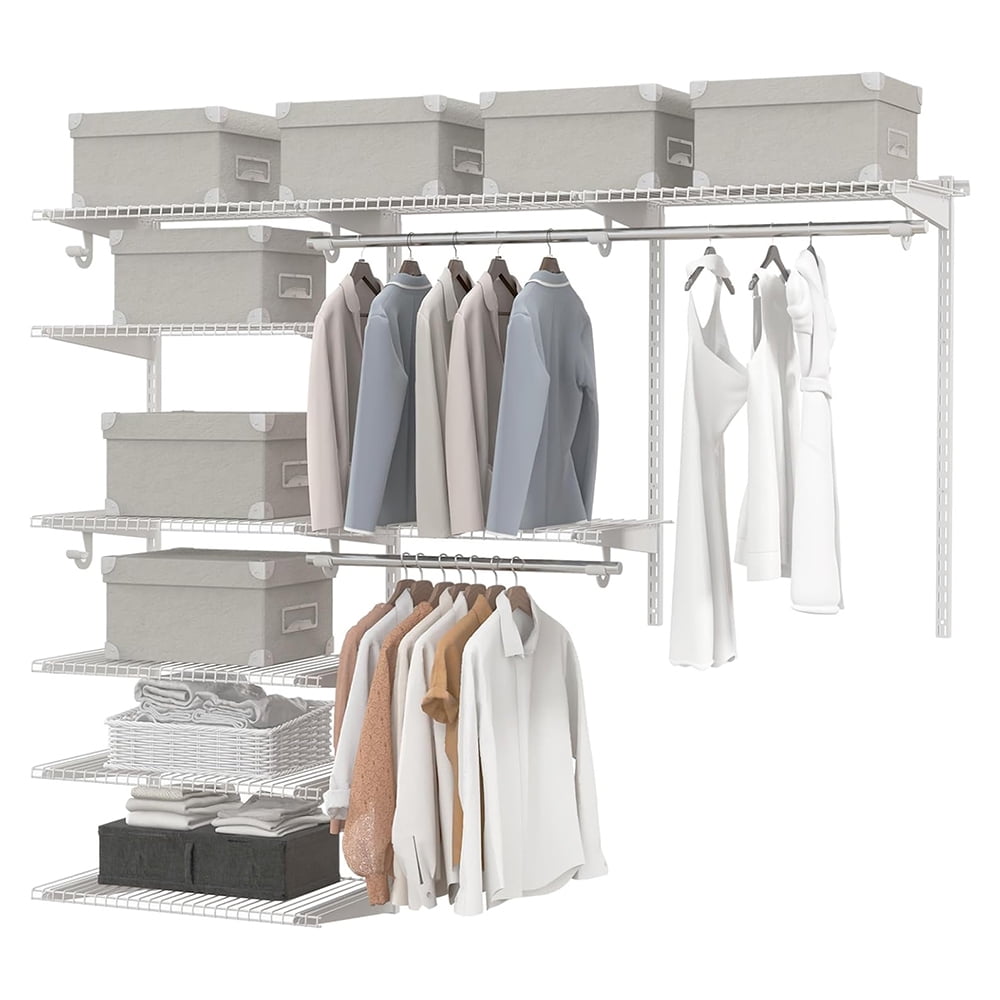 4 to 6 FT Custom Closet System, Wall Mounted Closet with Shelves ...