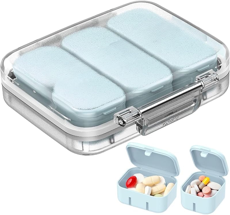 4/6 Grid Free Assembly Travel Medicine Organizer 10 Day Pill Organizer ...