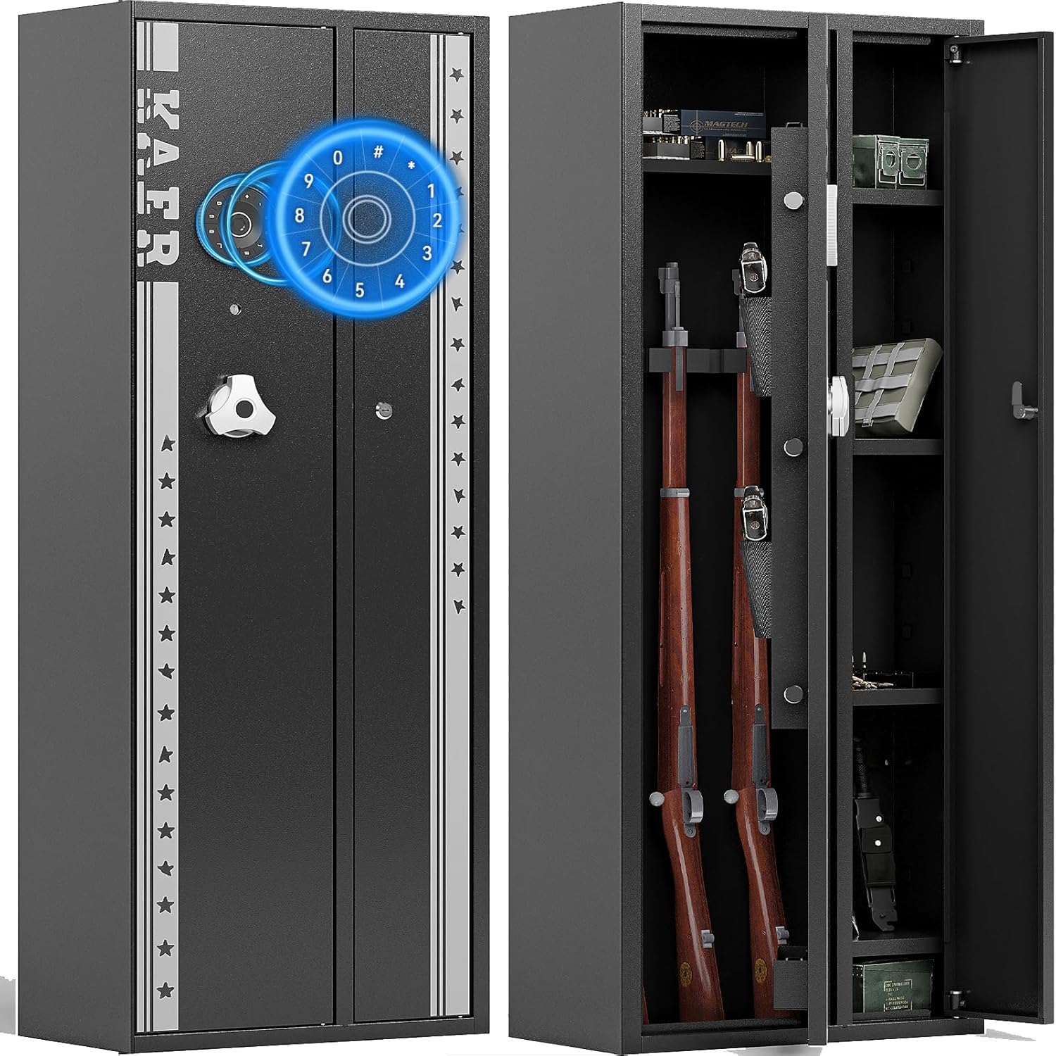 4-6 Gun Safe for Rifles and Pistols, Gun Cabinet, Large Gun Safe for ...